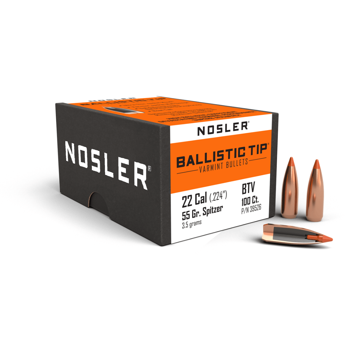 Nosler Varmint Ballistic Tip 22 Caliber 55 Grain Bullet - Als.com