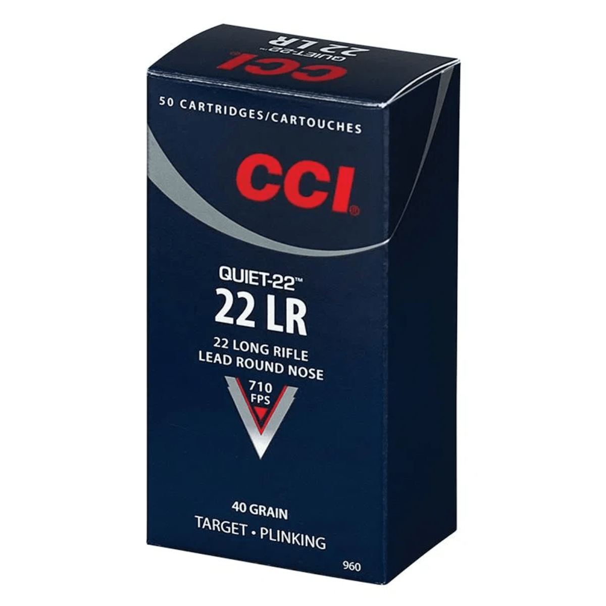 CCI Quiet-22 22 Long Rifle 40 Grain LRN Ammunition 50 Rounds - Als.com