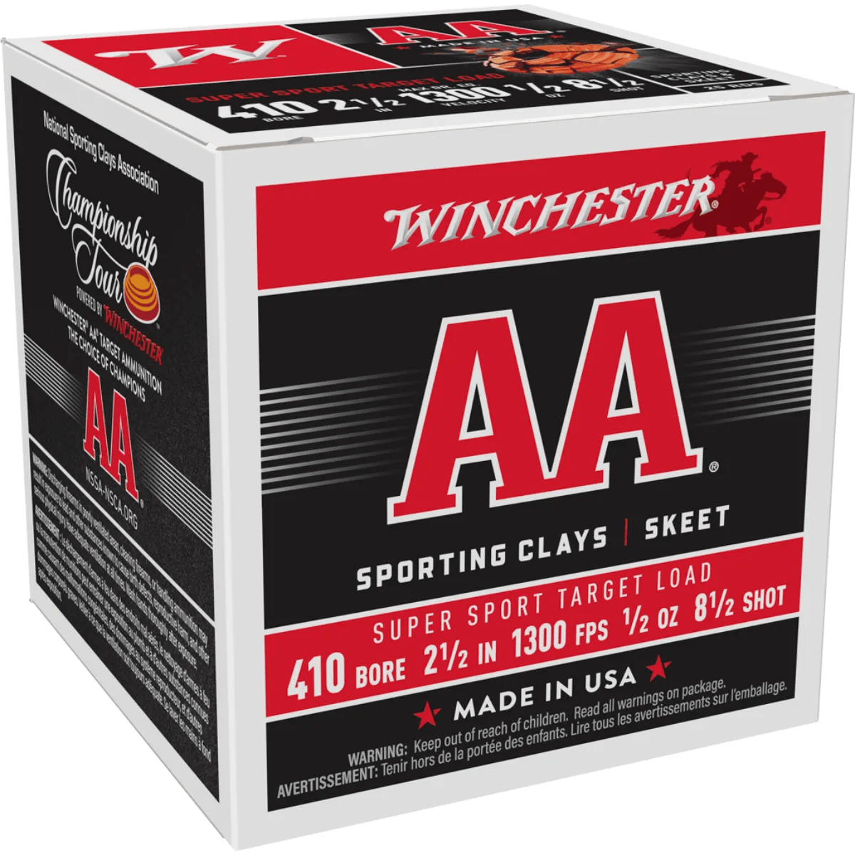 Winchester AA Super-Sport 410 Gauge 8.5 Shot 2.5 Inch Ammunition 25 ...