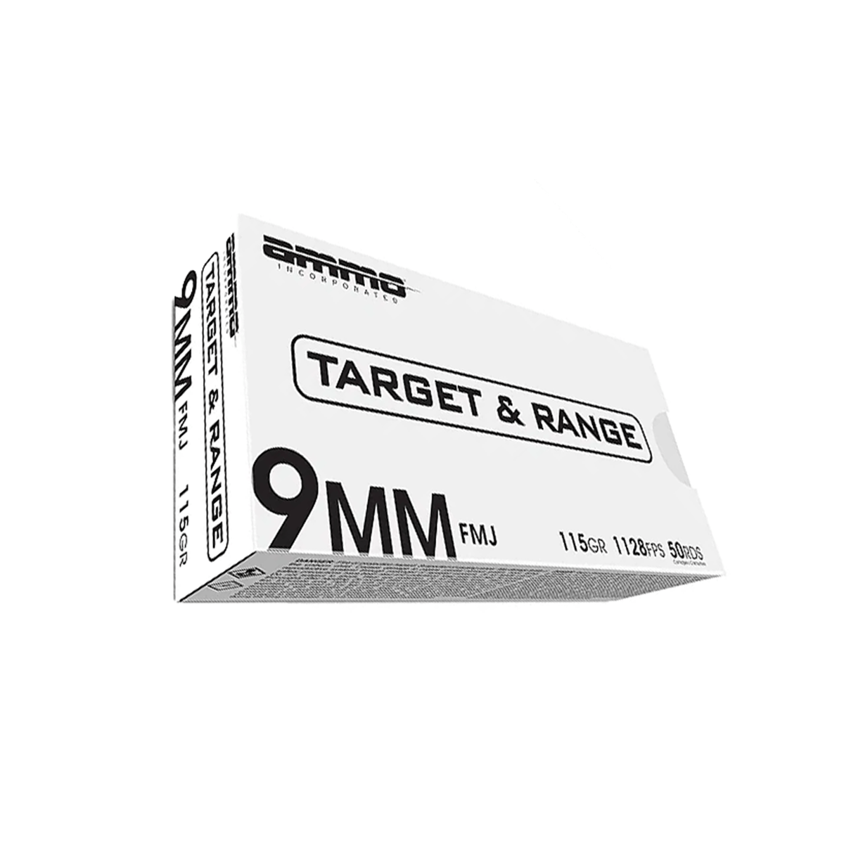 AMMO Inc Target And Range 9mm 115 Grain FMJ Ammunition 50 Rounds - Als.com