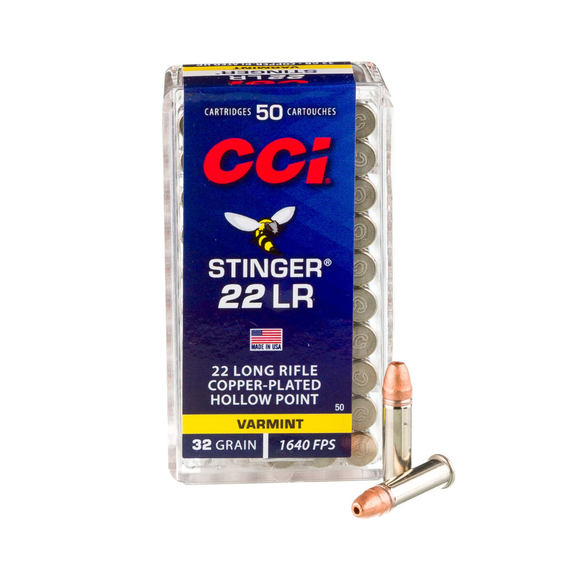 CCI Stinger 22 Long Rifle 32 Grain CPHP Ammunition 50 Rounds - Als.com