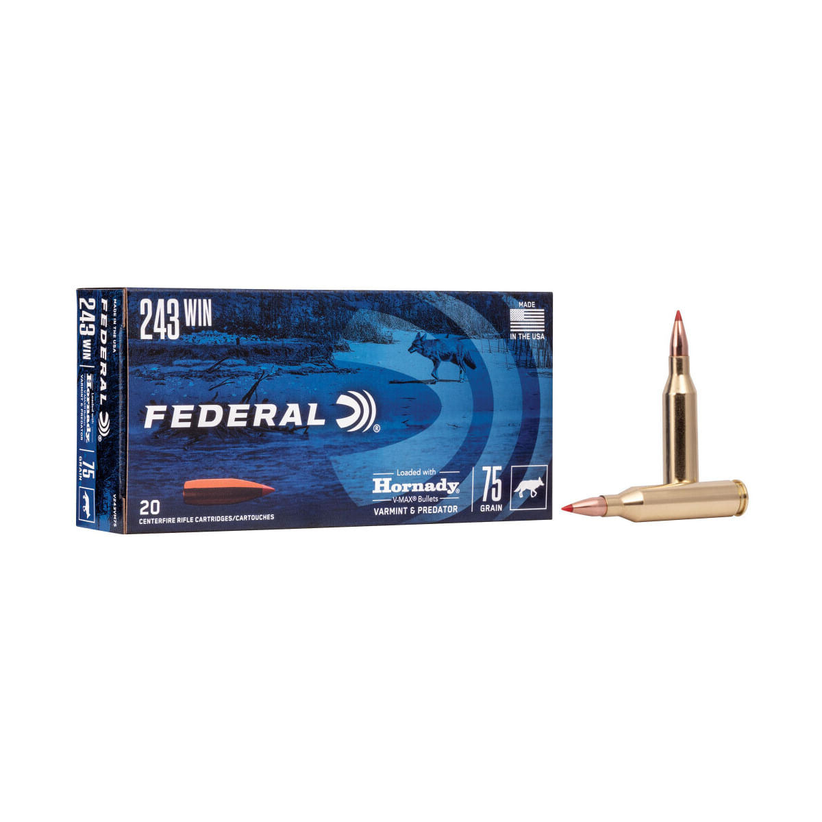 Federal Premium Varmint 243 Winchester 75 Grain V-Max Ammunition 20 ...