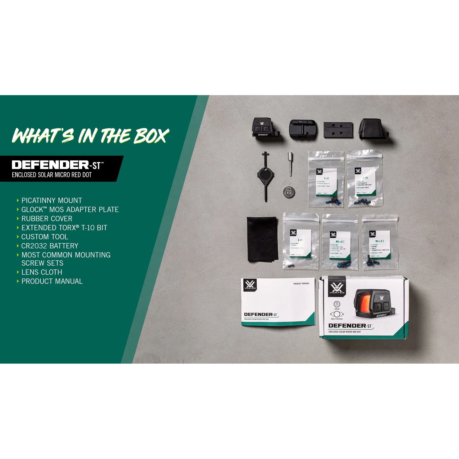 Vortex Optics Defender-ST Enclosed Solar Red Dot - Als.com